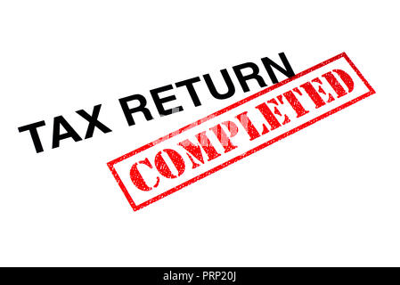 Tax Return heading stamped with a red COMPLETED rubber stamp Stock ...