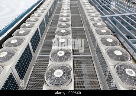 Central air conditioners condenser units at building rooftop Stock ...