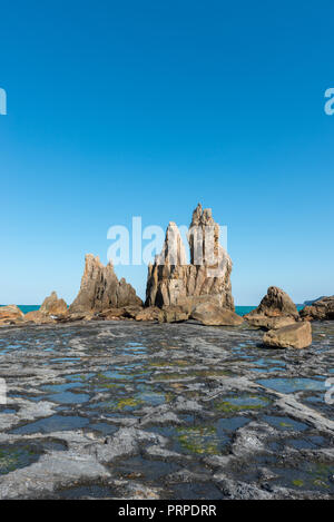 Hashikuiiwa rock formation in Kushimoto, Wakayama Prefecture Stock ...