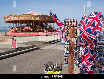 Golden Gallopers Carousel on Brighton beach Stock Photo - Alamy
