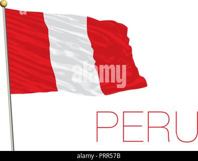 Peru flag, vector illustration on a white background Stock Vector Image ...