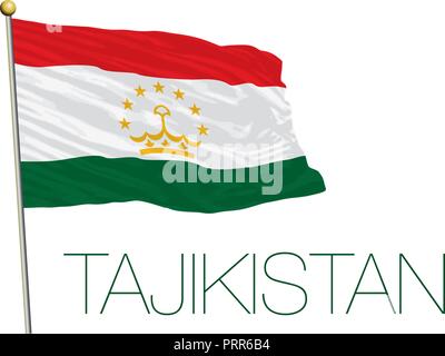 Tajikistan Flag Map. Map of the Republic of Tajikistan with the Tajik ...