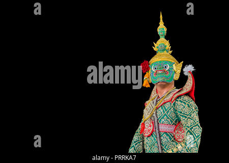 The mask of Thotsakan or Ravana, one of the demon king in Thai Ramayana ...