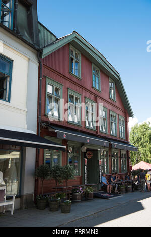 HAMAR, HEDMARK, NORWAY - 26 JULY 2018: wooden fence and beautiful ...