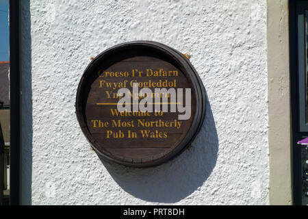 The Stag Inn, most northerly pub in Wales. Cemaes, Isle of Anglesey ...