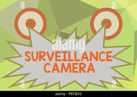 Writing note showing Surveillance Camera. Business photo showcasing ...