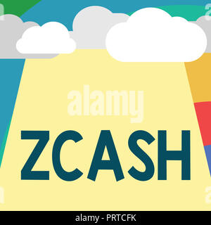Text sign showing Zcash. Conceptual photo cryptocurrency with ...