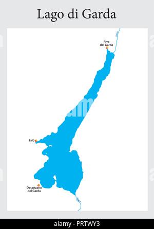 map of the upper Italian Lake Garda, Italy Stock Vector Image & Art - Alamy
