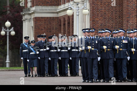 Officers and airmen and airwomen parade as the RAF held its first ever ...