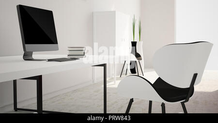 Black minimalist Interior of modern living room 3D rendering Stock ...