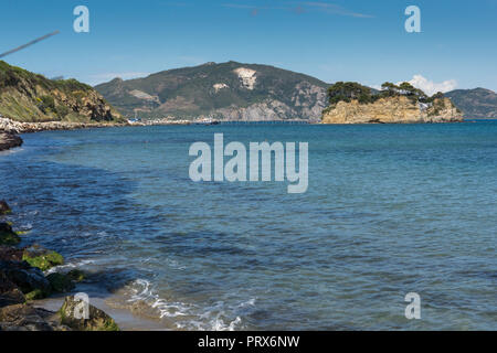 Amazing seascape of Koukla beach, Zakynthos island, Greece Stock Photo ...