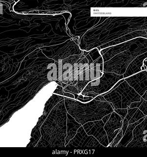 Urban vector city map of Biel Bienne, Switzerland, Europe Stock Vector ...