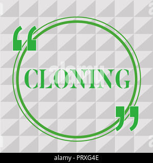 Handwriting text writing Cloning. Concept meaning Make identical copies ...