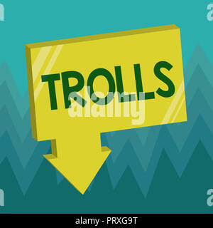 Conceptual hand writing showing Trolls. Concept meaning Online ...