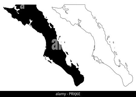 Baja California Sur outline map set Stock Vector Image & Art - Alamy