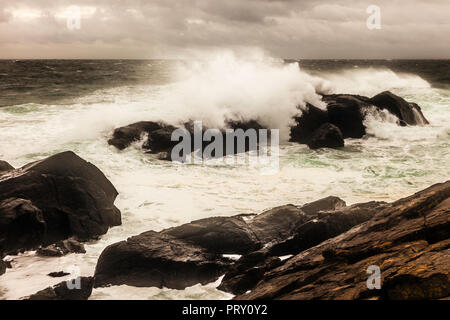 Christmas Cove Storm Monhegan Island, Maine, USA Stock Photo - Alamy