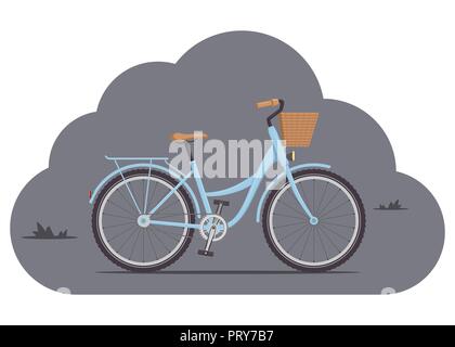 blue bike vehicle in front of pink mountains and sun Stock Vector Image & Art - Alamy