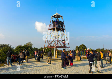 Geodetic survey tower, Nagarkot, Bhaktapur District, Kathmandu Valley ...