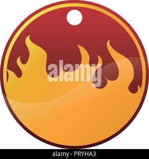circular tag with fire flame vector illustration design Stock Vector ...