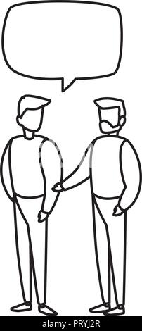 young men couple talking characters vector illustration design Stock ...