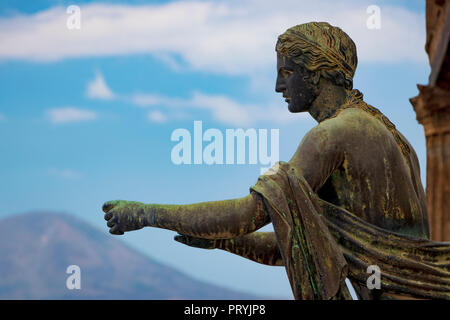 Statue over Vesuvius. Italy is rich of history and has so many places ...