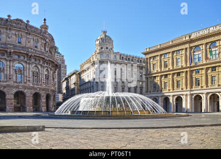 italia genova fontana piazza de ferrari Stock Photo - Alamy