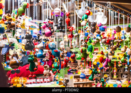 Traditional German wooden toys at the Fair. Rothenburg, Germany Stock ...