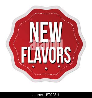 New flavors label or sticker on white background, vector illustration ...