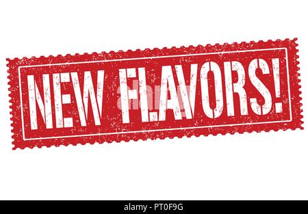 New flavors label or sticker on white background, vector illustration ...