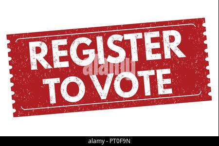 Register to vote sign or stamp on white background, vector illustration ...