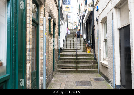 The beautiful highstreet of Penzance, Cornwall - England Stock Photo ...