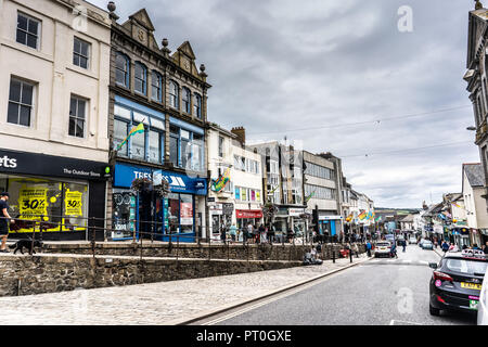 The beautiful highstreet of Penzance, Cornwall - England Stock Photo ...