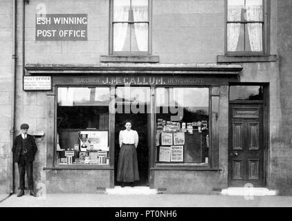 Esh Winning Post Office early 1900s Stock Photo - Alamy