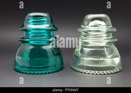 Old fashioned telephone line insulators on a building in Paddington ...