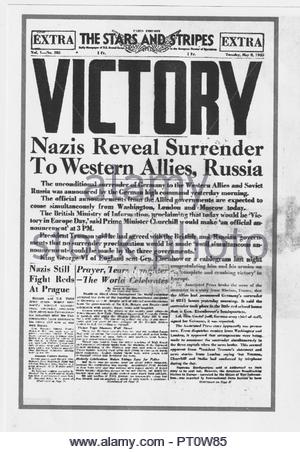 1945 front page Stars and Stripes reporting the end of World War Two ...