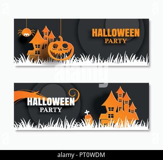 halloween party cards Stock Vector Image & Art - Alamy