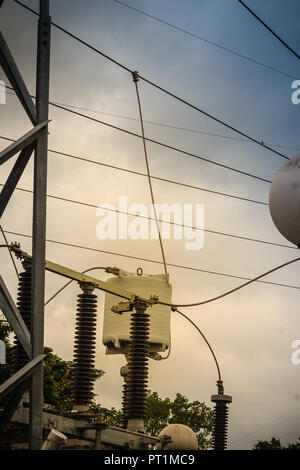 transformers in a hydro electric power generation station Stock Photo ...