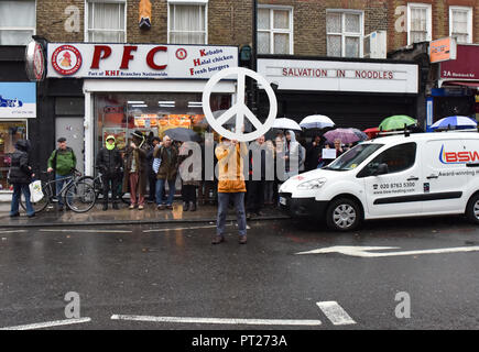 3 Blackstock Road, London, UK. 6th October 2018. People commemorate ...