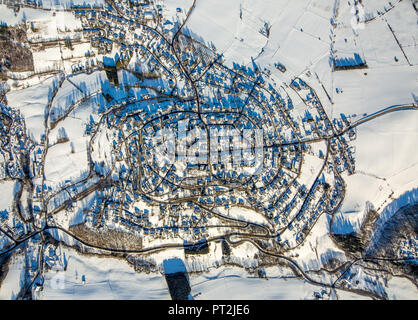 Aerial view, Hirschberg, Warstein, the Sauerland region, North Rhine ...