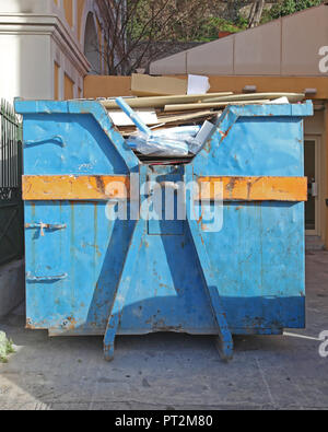 Blue Skip Container for Refuse Waste Garbage Stock Photo - Alamy