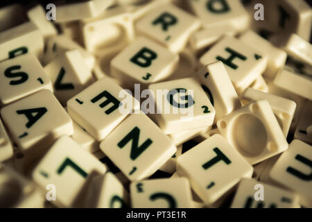 Bangkok, Thailand - September 25, 2018 : People playing Scrabble game ...