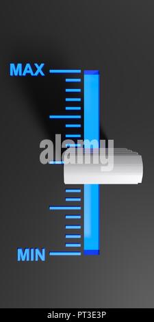 Level selector on a black control panel - 3D rendering Stock Photo - Alamy