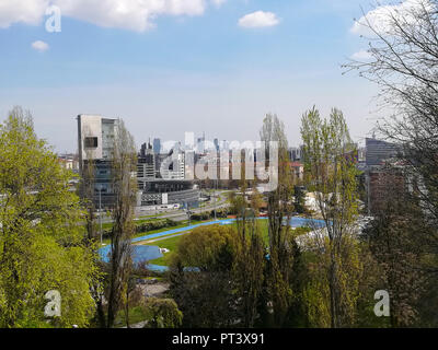 Milan aerial view. Milano city, Italy. Modern buildings view Stock ...