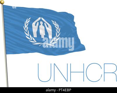Flag of the United Nations High Commissioner for Refugees (UNHCR Stock ...