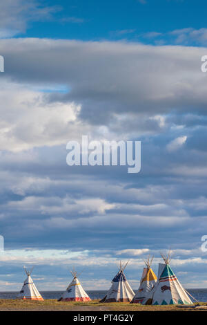 Canada, Quebec, Gaspe Peninsula, Gesgapegiag, Mic-Mac First Nations tee ...