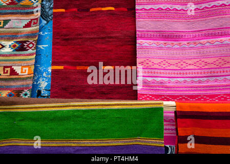 Traditional hand woven rugs, Oaxaca City, Oaxaca, Mexico, North America ...