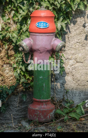 Fire hydrant 604 in Berschis, Swiss Alps Stock Photo - Alamy