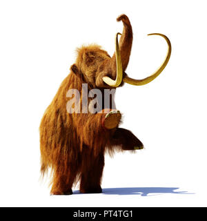 woolly mammoth standing on two legs, extinct prehistoric animal ...