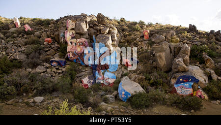 Rock murals painted by Roy Purcell, Chloride, Arizona Stock Photo - Alamy