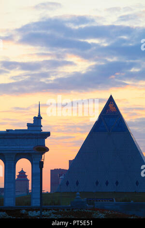 Kazakhstan, Astana, Palace of Peace and Reconciliation pyramid designed ...